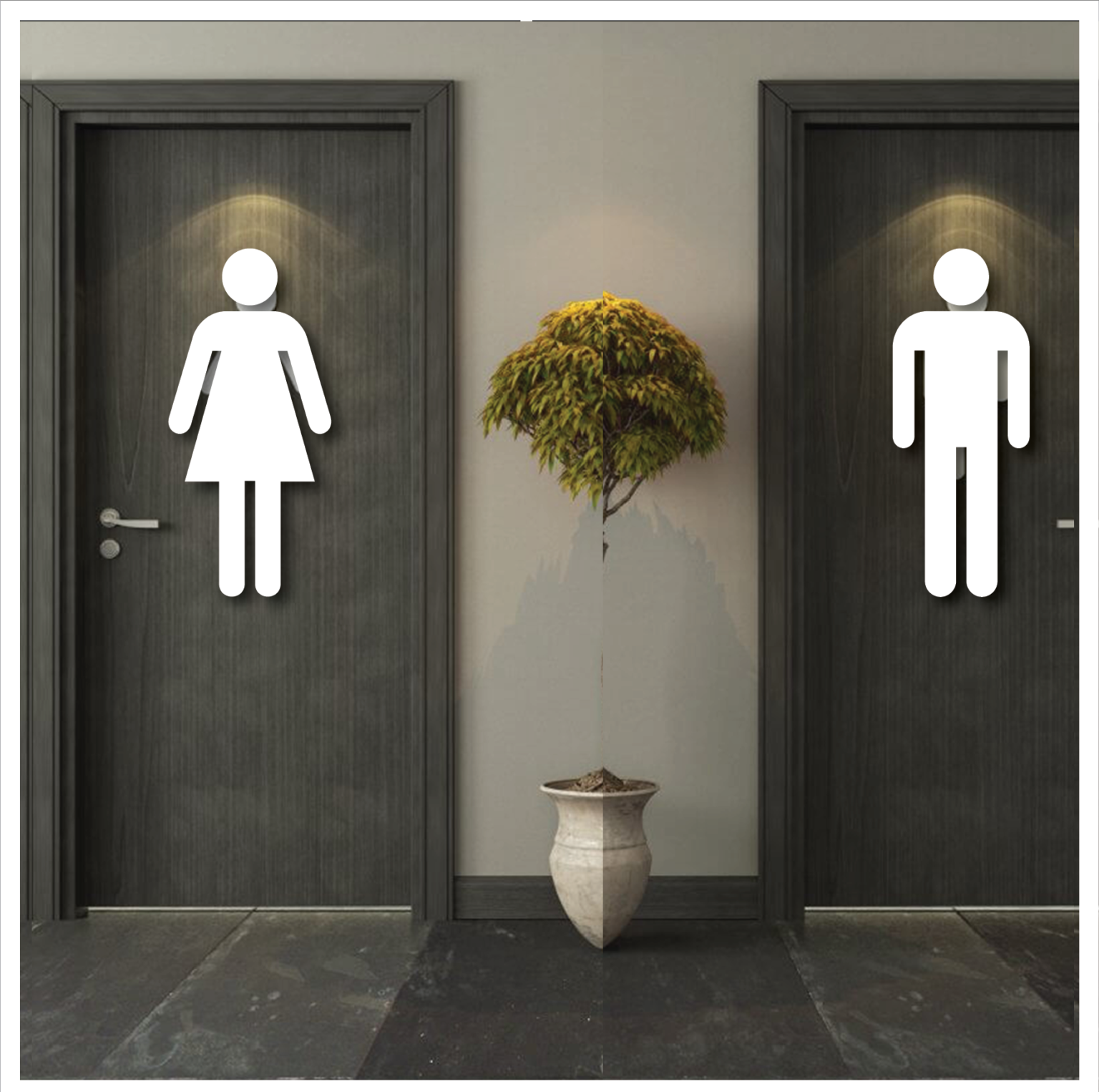 Large 20-Inch-Tall Man Woman Restroom Sign Door Wall Vinyl Decal ...